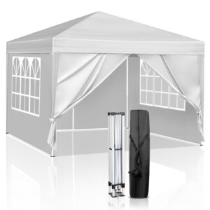 outvita 10x10ft ez pop up canopy, portable instant canopy tent with 4 sidewalls for outdoor events, party, wedding, birthday,graduation