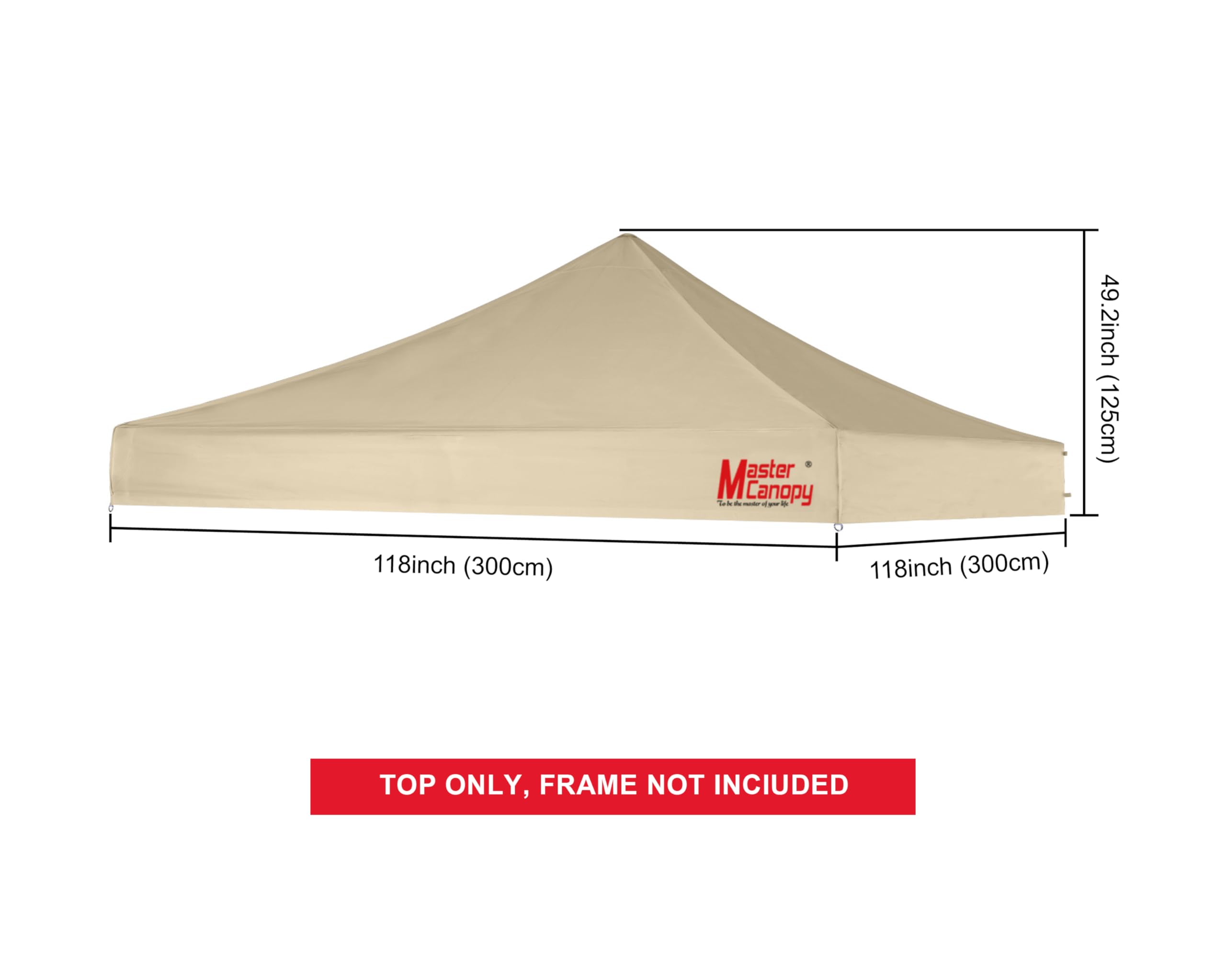 MASTERCANOPY Replacement Pop Up Canopy Top (10x10, Beige)