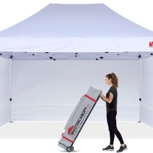 MASTERCANOPY Heavy Duty Pop-up Canopy Tent with Sidewalls (10x15,White)