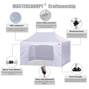 MASTERCANOPY Heavy Duty Pop-up Canopy Tent with Sidewalls (10x15,White)