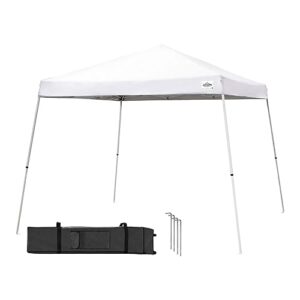 caravan canopy v series 12 by 12 foot outdoor shade instant canopy kit with steel frame and 150d polyester canopy top, 3 leg height settings, white