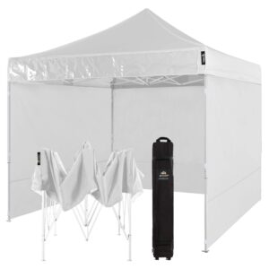 american phoenix canopy tent 10x10 easy pop up outdoor canopies folding instant shelter sunshade with 4 removable sidewalls (white)