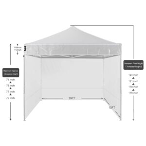 American Phoenix Canopy Tent 10x10 Easy Pop Up Outdoor Canopies Folding Instant Shelter Sunshade with 4 Removable Sidewalls (White)