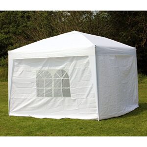 10 x 10 palm springs ez pop up white canopy gazebo tent with 4 side walls new