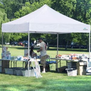 Ontheway 10'x10' Ez Pop-up Canopy Tent Commercial Instant Canopies with Roller Bag and 4 SandBags (White)