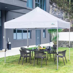 Ontheway 10'x10' Ez Pop-up Canopy Tent Commercial Instant Canopies with Roller Bag and 4 SandBags (White)