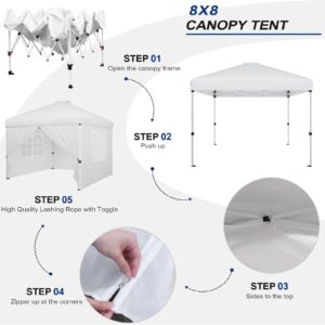 10x10 Pop Up Canopy, Instant Canopy Tent with Removable Sidewalls and Mesh Windows for Vendor Events, Outdoor Craft Show, Farmers Markets