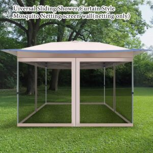 Mosquito Netting with 4 Side Zipper for Universal Outdoor 10x10 Pop Up Canopy Tent,DIY Curtain Style Canopy Screen Walls for Patio Gazebo (Only Mosquito Net,Suit to OUR 12X12 Outdoor Gazebo)