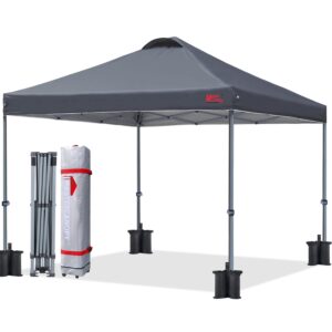 mastercanopy durable pop-up canopy tent with roller bag (12x12, dark grey)