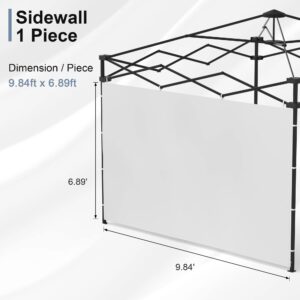 Morngardo Pop Up Canopy Tent Sidewalls with Silver Coating for 10x10 Outdoor Ez Up Vendor Party Tent, Waterproof and UV Protection (Sidewall x1pc)