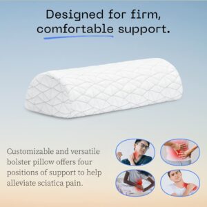 Coop Home Goods The Four Position Adjustable Support Pillow, Half-Moon Form with Insert, Memory Foam Knee Pillow, Leg Pillow, Neck Pillow, Lumbar Pillow - Wedge Pillow for Neck, Back & Pressure Points