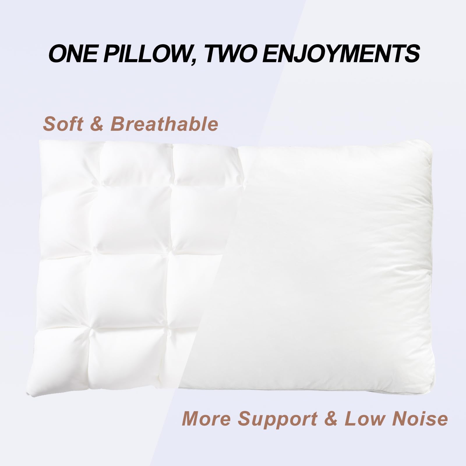 YOUR MOON Soft Pillows Queen Size for Sleeping, Support Bed Pillows, Fluffy Down Alternative Pillow, Luxury Hotel Gel Pillows for Side Sleeping (White)