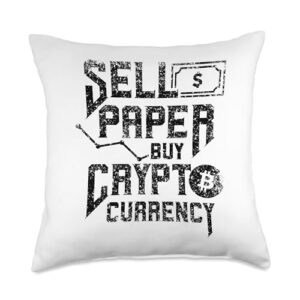 millionaire moon bitcoin coin currency cryptocurrency cryptos blockchain throw pillow, 18x18, multicolor