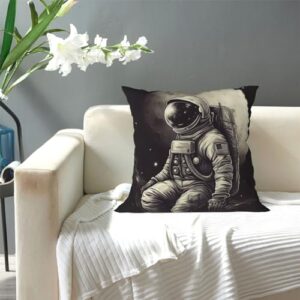 AdaNti Moon Astronaut Print Throw Pillow Cover Square Soft Cushion Cover Throw Pillow Case for Home Decor Living Room Bed Couch Car 18"x18"