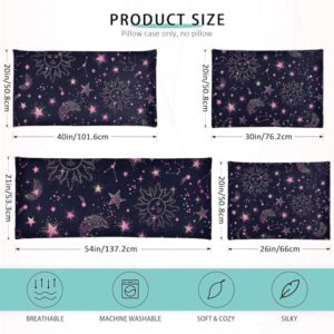 ALAZA Pink Moon Sun Star Galaxy Plush Pillow Cases Queen Size Pillow Cover Soft & Warm Zippered Bed Pillowcase, 20 x 30 inch