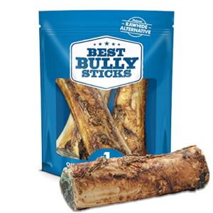 best bully sticks marrow bones for dogs, 3 pack - usa packed healthy dog treats, dog bones for large dogs - grass-fed beef long lasting dog chews