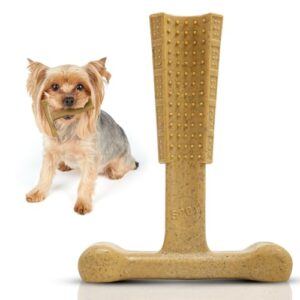 spot bam-bones plus t bone - bamboo fiber & nylon, durable long lasting dog chew for aggressive chewers – great toy for adult dogs & teething puppies under 60lbs, non-splintering, 6in, chicken flavor