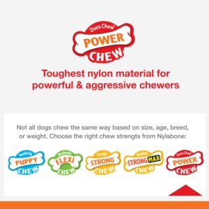 Nylabone Power Chew Textured Bone Chew Toy, Dog Toys for Aggressive Chewers, Flavor Medley, Medium/Wolf (1 Count)