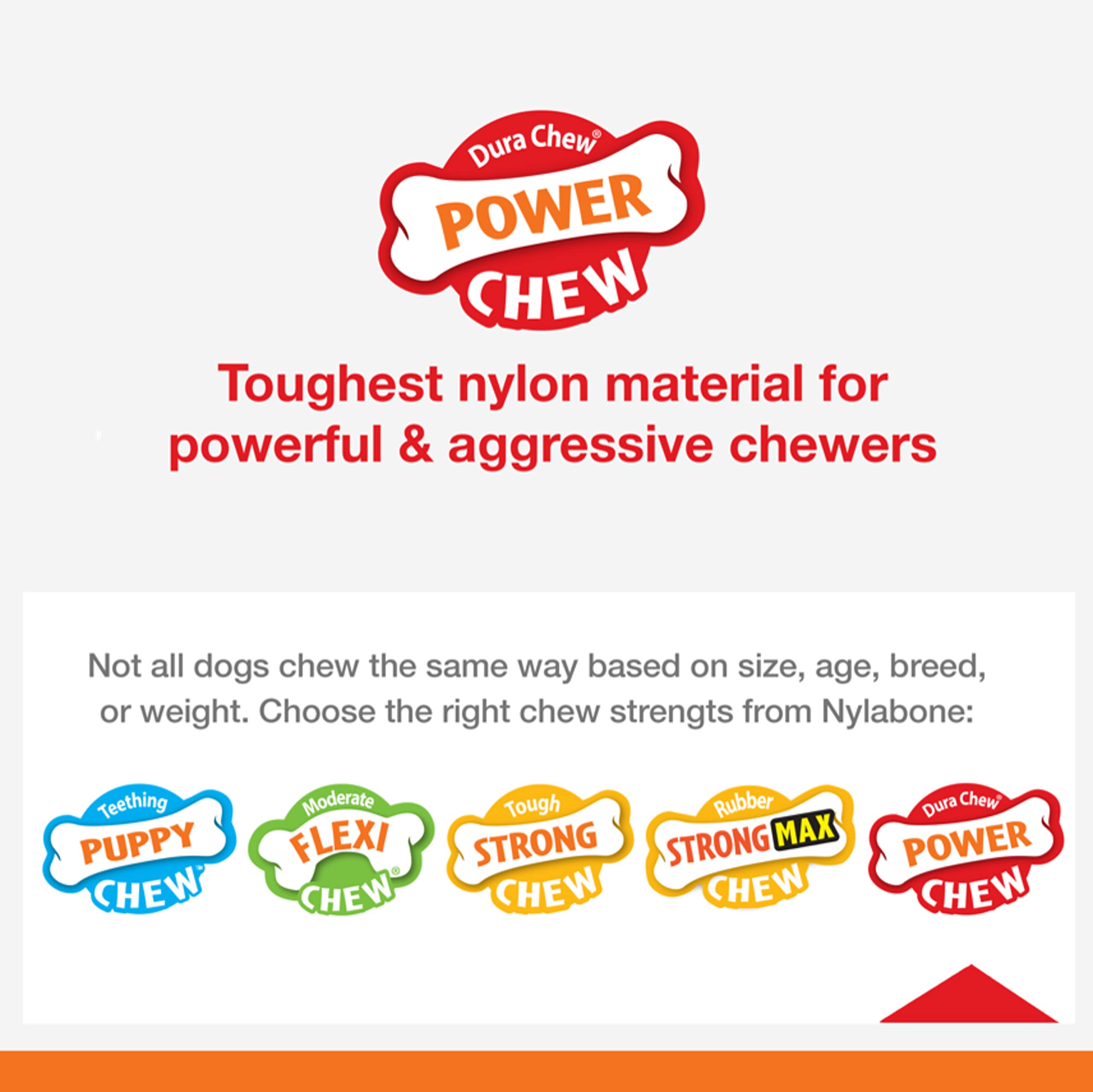 Nylabone Power Chew Textured Bone Chew Toy, Dog Toys for Aggressive Chewers, Flavor Medley, Medium/Wolf (1 Count)