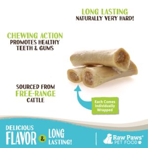 Raw Paws Filled Cow Femurs for Dogs - Peanut Butter Flavor, 5-6", 4-ct - Peanut Butter Filled Bones for Dogs - Filled Dog Bones for Large Dogs - Stuffed Dog Bones - Stuffed Bones for Dogs