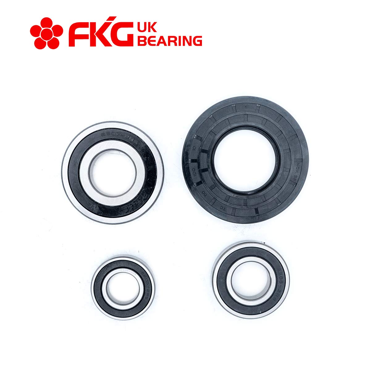 FKG Front Load Washer Tub Bearing and Seal Kit W10772618, W10253866, WH45X10071, W10253864 and W10772617 for GE, Whirlpool, Kenmore