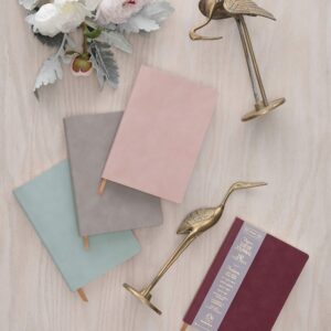 DesignWorks Ink Suede Flexible Cloth Journal Notebook with Lined Pages and Ribbon Bookmark for Work, Writing, Journaling - 5.75" x 8" Dusty Blush Pink Journal