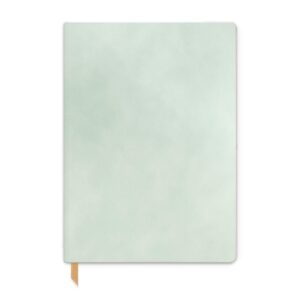 designworks ink vegan suede flexible cloth journal notebook with 192 lined pages and ribbon bookmark for work, writing, journaling - 5.75" x 8" mint green journal