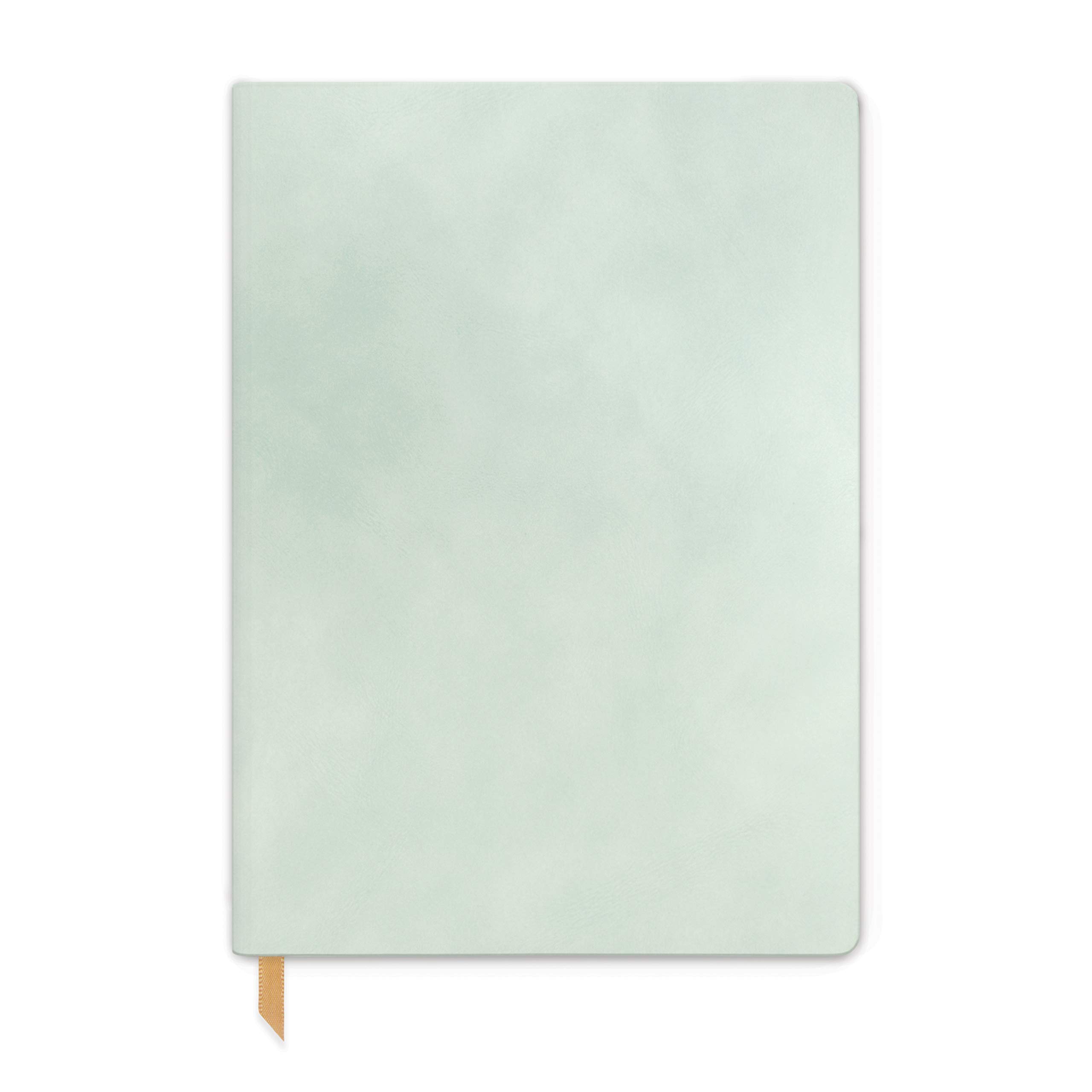 DesignWorks Ink Vegan Suede Flexible Cloth Journal Notebook with 192 Lined Pages and Ribbon Bookmark for Work, Writing, Journaling - 5.75" x 8" Mint Green Journal