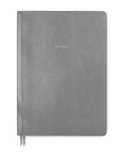 Design Works Ruled Journal Leather 6" x 8" Silver