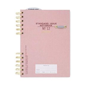 designworks ink standard issue no. 12 dusty pink undated planner notebook journal with lined pages, elastic pen holder, and durable spiral binding for work, writing, journaling - 6" x 8.25"