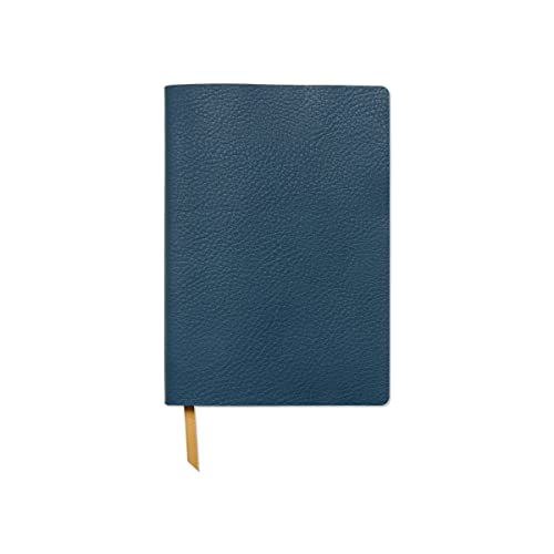 DesignWorks Ink Vegan Suede Flexible Cloth Journal Notebook with 192 Lined Pages and Ribbon Bookmark for Work, Writing, Journaling - 5.75" x 8" Midnight Blue