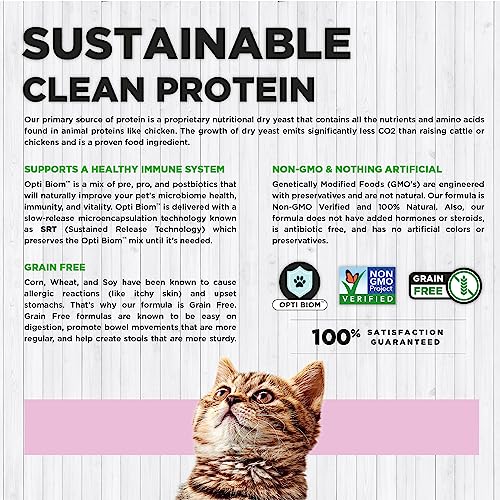 Nature's HUG Nutrients for Growth Kitten Dry Cat Food for Sensitive Stomachs, 4 lbs., Grain Free and Non-GMO, Hypoallergenic, Sustainable Clean Protein with Probiotics, Ages 2-12 Months