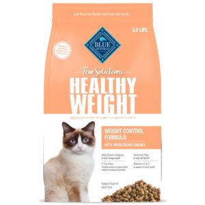 blue buffalo true solutions healthy weight natural dry food for adult cats, chicken, 3.5-lb. bag