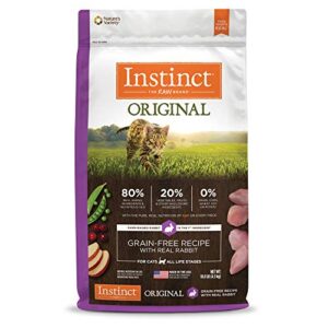 instinct original grain free recipe with real rabbit natural dry cat food, 10 lb. bag