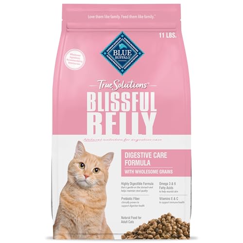 Blue Buffalo True Solutions Blissful Belly Digestive Care Natural Dry Food for Adult Cats, Chicken, 11-lb. Bag