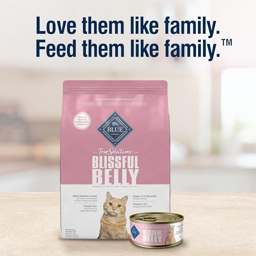 Blue Buffalo True Solutions Blissful Belly Digestive Care Natural Dry Food for Adult Cats, Chicken, 11-lb. Bag