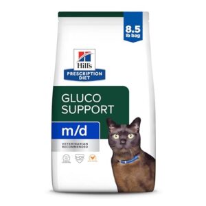 hill's prescription diet m/d glucosupport chicken flavor dry cat food, veterinary diet, 8.5 lb. bag