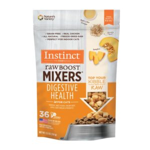 instinct freeze dried raw boost mixers grain free digestive health recipe all natural cat food topper by nature's variety, 5.5 oz. bag