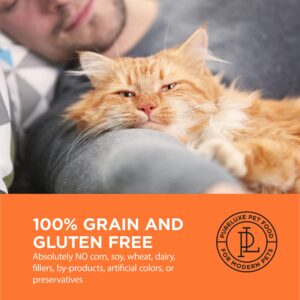 PURELUXE Grain and Gluten Free Cat Food, Long Hair Elite Nutrition, Chicken and Salmon, for Cats and Kittens with Longhair at All Life Stages and Breeds, Made in The USA, 3.3lbs