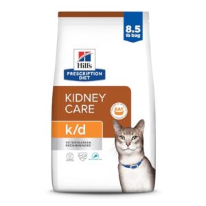 hill's prescription diet k/d kidney care ocean fish dry cat food, veterinary diet, 8.5 lb. bag