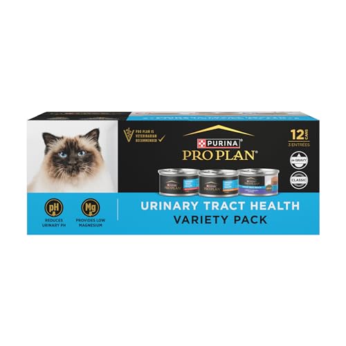 Purina Pro Plan Urinary Cat Food Wet Variety Pack Urinary Tract Health Chicken, Beef and Chicken, and Turkey and Giblets - (2 Packs of 12) 3 oz. Cans