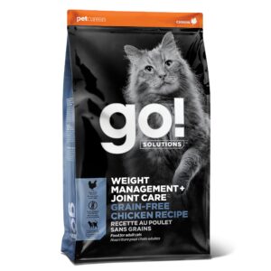 go! solutions weight management + joint care grain-free chicken recipe for cats, 16 lb bag - weight control cat food for adult and seniors