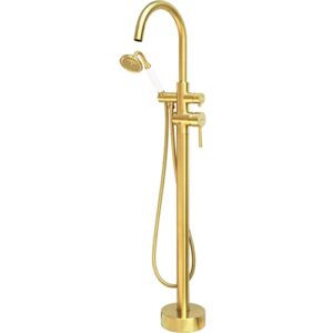 freestanding bathtub faucet brushed gold floor mounted tub filler faucets high flow rate brushed gold llgg