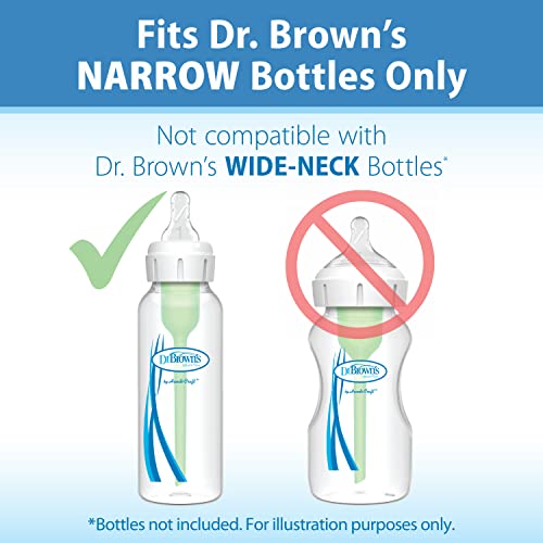 Dr. Brown’s Natural Flow Level 1 Narrow Baby Bottle Silicone Nipple, Slow Flow, 0m+, 100% Silicone Bottle Nipple, 6 Count (Pack of 1)