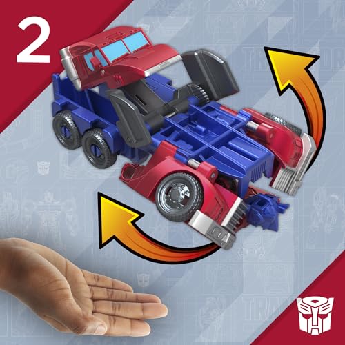 Transformers 1-Step Flip Heroes 3-Pack, 4-Inch Wheeljack, Bumblebee, and Optimus Prime Action Figures, Kids Easter Toys or Basket Stuffers, Age 6+