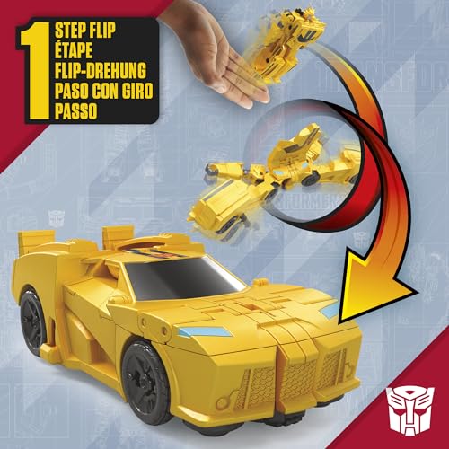 Transformers 1-Step Flip Heroes 3-Pack, 4-Inch Wheeljack, Bumblebee, and Optimus Prime Action Figures, Kids Easter Toys or Basket Stuffers, Age 6+