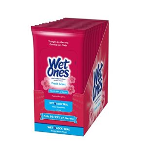 wet ones antibacterial hand wipes case, fresh scent | 20 ct. travel size (10 pack)