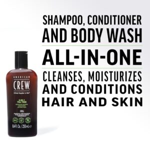 American Crew Shampoo, Conditioner & Body Wash for Men, 3-in-1, Tea Tree Scent, 33.8 Fl Oz