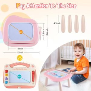 Smasiagon Magnetic Drawing Board for Kids - Toddler Toys for Age 1-2 Boys Girls - Educational Learning Toys for 1 2 3 Year Old Baby Birthday Gifts（Pink)