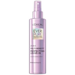 l’oréal paris sulfate free moisture 21-in-1 leave-in conditioner for dry hair, everpure, 6.8 fl oz (packaging may vary)